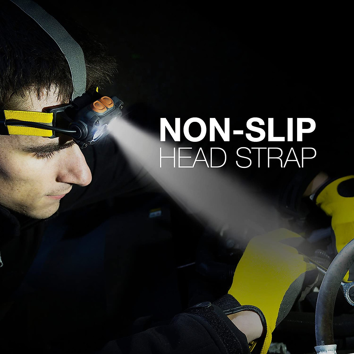 Energizer Hardcase LED Headlamp, Water Resistant Hard Hat Headlamp for Construction Work, Camping and Emergency Light, Includes Batteries, Pack of 1