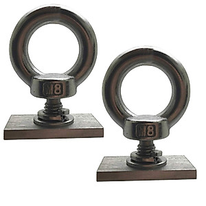 2 pack M8 Full Heavy-Duty Stainless Steel - Kayak Track Mount Rail Tie Down Eyelet to Hold Your Bungee Cord or Ropes - Quick Release Rail Tie Down Anchor - No Track - Can be Used for anchoring