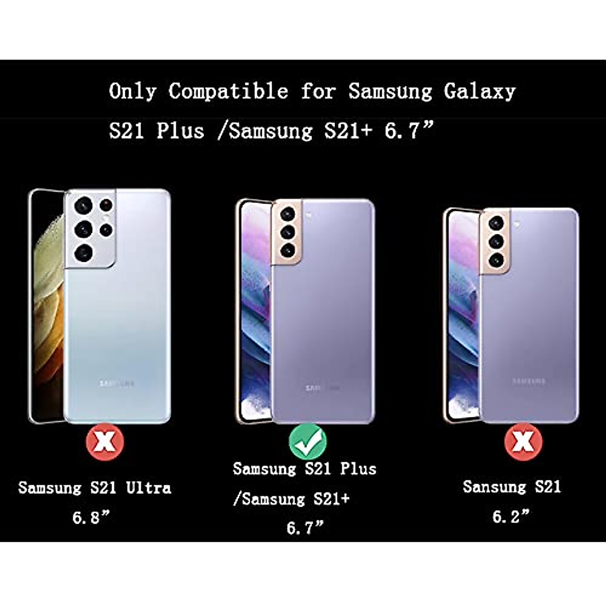 phylla Compatible with Samsung Galaxy S21+ Plus 6.7” 5g Case,Luxury Plating Cute Love Heart Side Small Pattern Phone Case,Full Camera Protection Soft Silicone Shockproof Bumper Cover (Black)