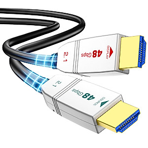 FeizLink 8K Fiber Optic HDMI Cable 100FT, 48Gbps Ultra High Speed HDMI 2.1 Cable, Support 8K60Hz 4K120Hz HDR eARC HDCP 2.2&2.3, HDMI Cord Compatible with Roku TV/HDTV/PS5/Blu-ray