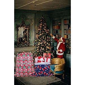 jabberwpacking 4 Pack Extra Large Christmas Gift Bag with Ribbon and Gift Tag 36"x48" Jumbo Large Gift Bags Christmas Wrapping for Xmas Present - Giant Gift Bags for Huge Gifts