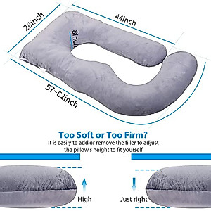 Victostar Pregnancy Pillow,57 inches U Shaped Maternity Pillow with Removable Cover Full Body Pillow Support for Back, Hips, Legs, Belly (Dark Gray)