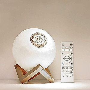 3D Moon Quran Speaker Light, Portable Quran Speaker APP Control Remote Small Moon Light Night Light with Bluetooth Eid Mubarak hajj Gifts…