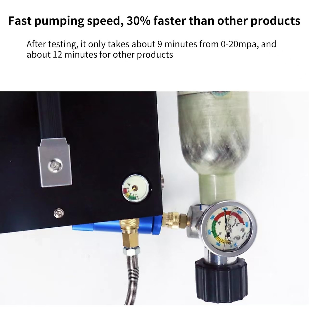 Generic Pcp compressor 12v 300 bar 4500 psi 30Mpa pcp pump high pressure compressor 12v dc 300bar, Black