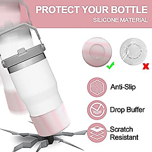 WUQID Protective Silicone Boot Sleeve for 12oz-40oz Hydroflask/Stanley Water Bottles Tumbler Anti-Slip Bottom Sleeve Cover for All Water Bottles Bottom Width of 2.83&3.56in