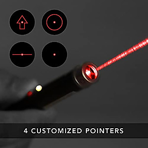 Marathon Multi Symbol Laser Pointer, Red - 1 Mile Night-time Range & Visible in Broad Daylight - 4 Custom Pointers - TAA Compliant - Two AAA Batteries Included