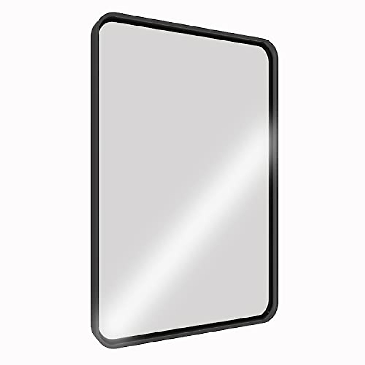 Abelockand 22" x 30" Black Rectangle Matte Black Metal Framed Bathroom Mirror, Wall Mounted Black Vanity Mirror, Horizontally or Vertically