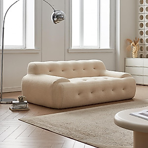 VASOENY 70.9"*41.3" Modern Loveseat Sofa, Soft Sherpa Fabric Love Seat Couch, Comfy Upholstered 2 Seater Sofa, No Assembly Required Loveseat Couches for Living Room, Bedroom, Office, Apartment