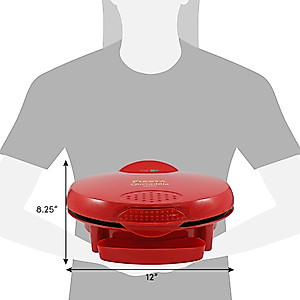 Elite Gourmet EQD-118# Non-Stick Electric, Mexican Taco Tuesday Quesadilla Maker, Easy-Slice 6-Wedge, Grilled Cheese (Red)