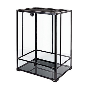 REPTI ZOO 24" x 18" x 36" Reptile Tall Glass Terrarium Rainforest Habitat Double Hinge Door with Screen Ventilation 67 Gallon Reptile Terrarium Easy Assembly