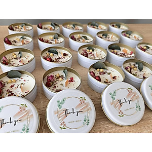 Scented Mixed Flower Candle Favors - Personalized for Weddings, Bridal Showers, Baby Showers, Birthdays (10-20-30-40-50-100 PCS in Bulk)