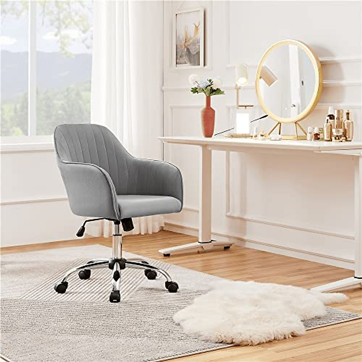 KXDTZ Ergonomic Office Chair Desk Office Chair for Home Office, Light Gray Conference Chairs (Color : E, Size : As Shown)
