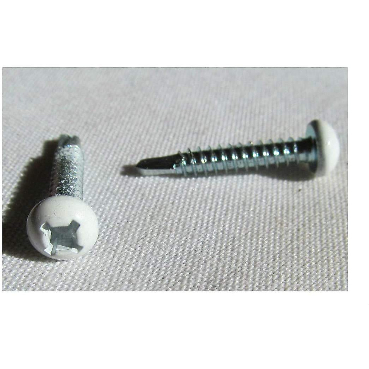 DYNAMITT 100 Pan White Head Screw # 8 X 1" Quad Drive Self Tap Drill Screws Cargo RV