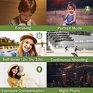 Portable Digital Camera,3.0-Inch LCD Screen SLR Camera,18X Zoom,Support 24 Million Pixels,Suitable for Family Gatherings,Outdoor Travel, Gifts for Children(Black1)