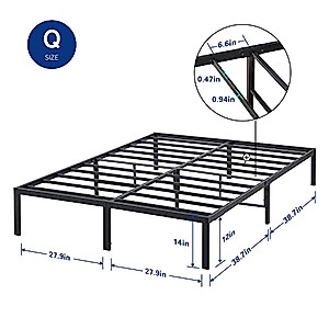 Olee Sleep Bed Frame, Queen, Black