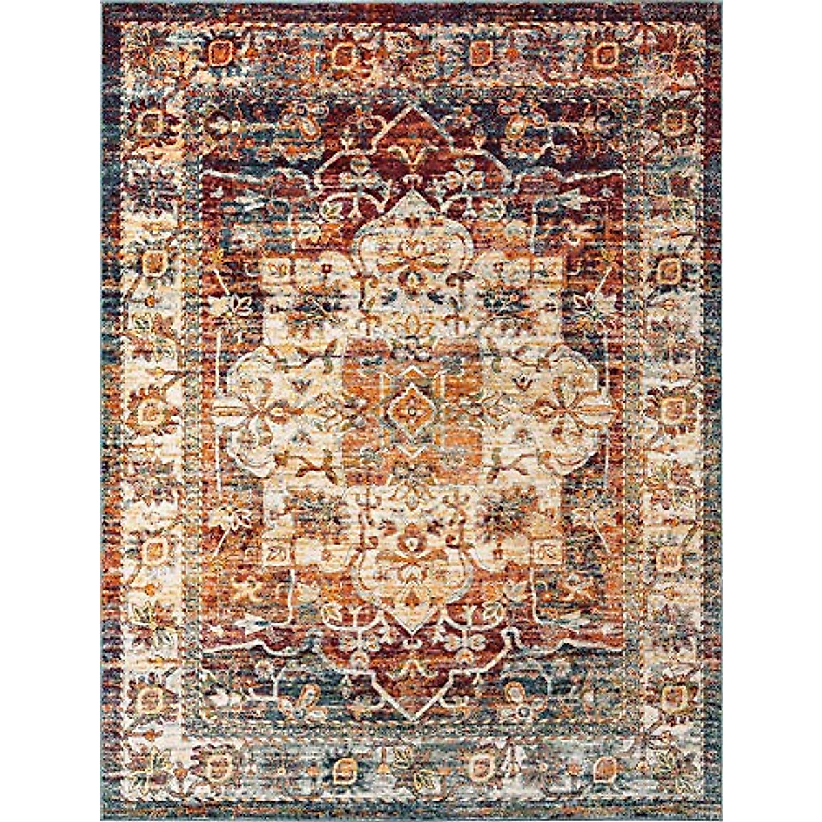 Unique Loom Isabella Collection Distressed Botanical Multi Area Rug (9' 0 x 12' 0)