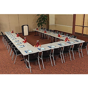 Lifetime 42830 Stacking Chair, Black with Silver Steel Frame, 4 Pack