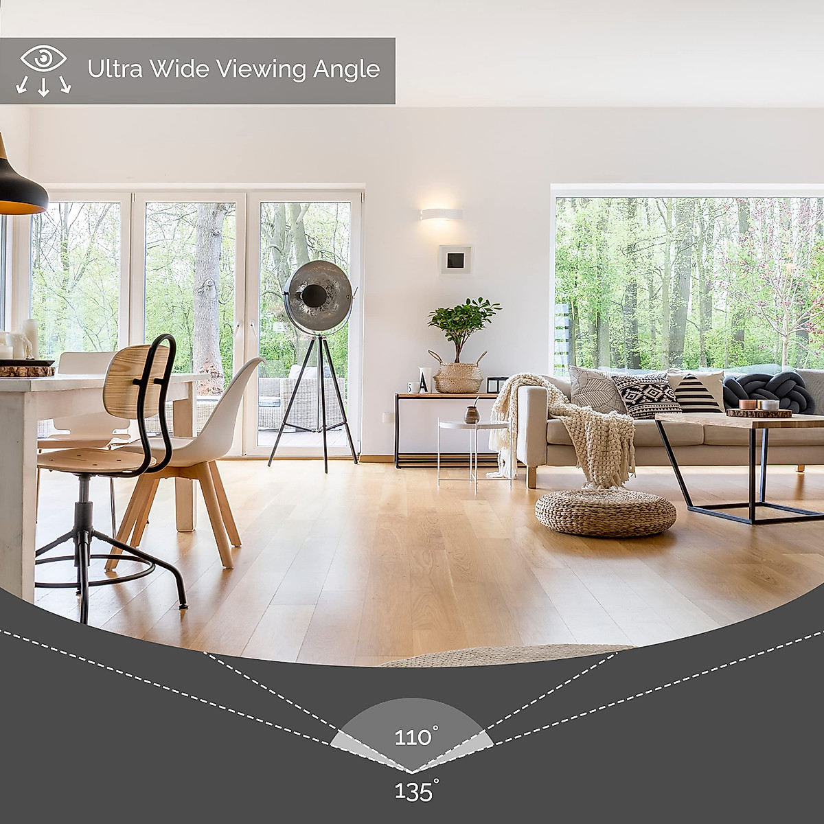 eco4life 2pack Smart IP Camera 1080P HD Resolution WiFi, Night Vision Motion Detection and Push Notification 2way Audio 24/7 Monitoring Security White Color Mini Size