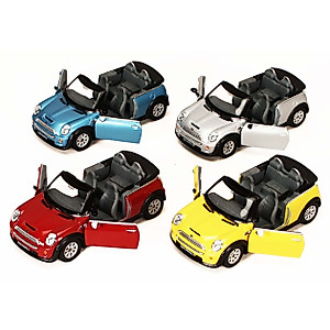 KiNSMART Mini Cooper S Convertible, Set of 4 5089D - 1/28 Scale Diecast Model Toy Cars