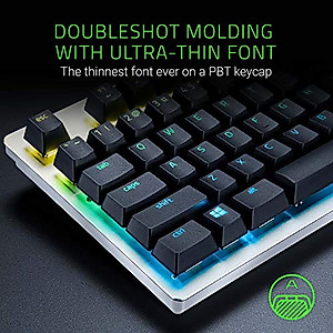 Razer Doubleshot PBT Keycap Upgrade Set for Mechanical & Optical Keyboards: Compatible with Standard 104/105 US and UK layouts - Mercury White