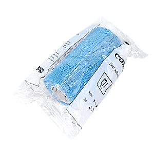 COMOmed Self Adherent Cohesive Bandage Latex 4"x5 Yards First Aid Bandages Stretch Sport Wrap Athletic Tape for Wrist Ankle Sprain and Swelling,Light Blue(12 rolls