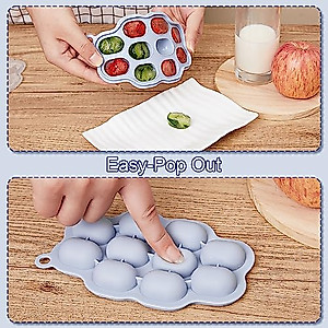 Baby Breastmilk Popsicle Molds & Baby Fruit Feeder (2 Pack), KingKam Baby Food Freezer Tray Storage Containers, Silicone Pacifier Feeder and Teether
