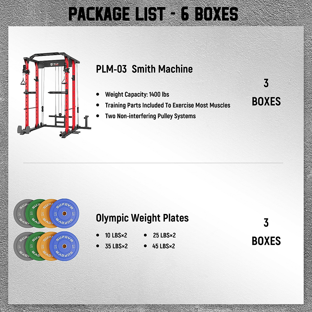 MAJOR LUTIE Power Cage, PLM03 1400 lbs Multi-Function Power Rack with Adjustable Cable Crossover System and More Training Attachment
