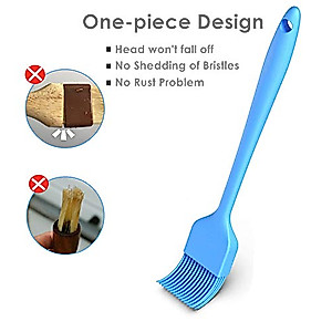 JIANYI Silicone Basting Brush, Food Grade Spread Oil Butter Sauce Marinades for BBQ Grill Baste Pastries Cakes Meat Sausages Desserts and Kitchen Baking, Cooking (Blue + Green)