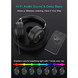 Meseto Wireless Bluetooth Noise Cancelling Headphones with Microphone, Foldable Over-Ear Headset with Comfortable Protein Earpads, 60 Hours Playtime, for Travel/Work, Black