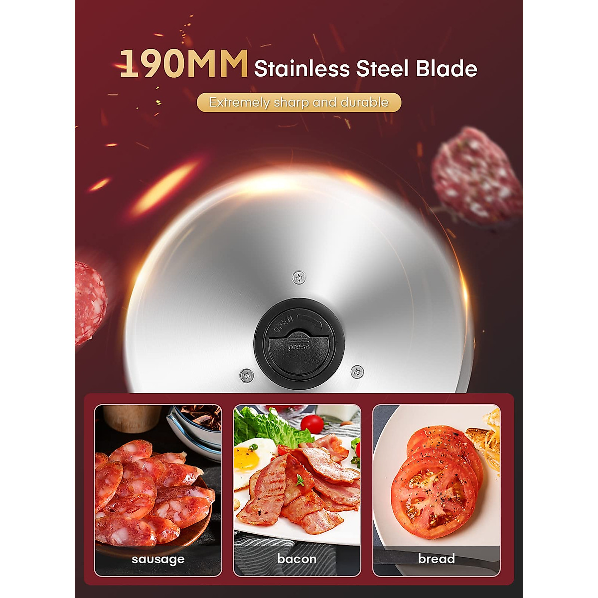 Two 7.5" Blade Meat Slicer 200 Watt for Home Use