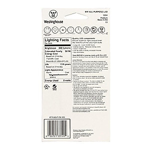 Westinghouse 3319900 60-Watt Equivalent T7 Bright White LED Light Bulb with Medium Base, 1 Count (Pack of 1), Frost