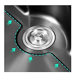 JGQGB Large Single Tank Kitchen 304 Stainless Steel Sink Stepped Multifunctional Sink Integrated Sink 78*48cm ( Color : E , Size : 78*48cm )