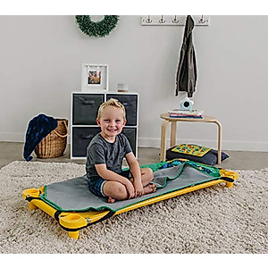 Wildkin Kids Modern Nap Mat with Reusable Pillow for Boys & Girls, Perfect for Elementary Sleeping Mat, Features Elastic Corner Straps, Soft Cotton Blend Materials Nap Mat for Kids(Jurassic Dinosaurs)