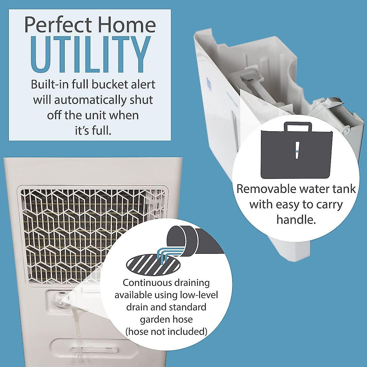 Keystone 50 Pint Dehumidifier Electronic Controls, White (KSTAD504E)