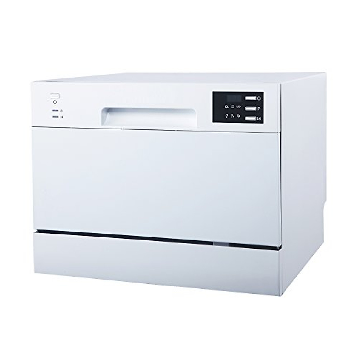 SPT SD-2225DW Compact Countertop Dishwasher/Delay Start-Energy Star Portable Dishwasher with Stainless Steel Interior and 6 Place Settings Rack Silverware Basket/Apartment Office Home Kitchen, White