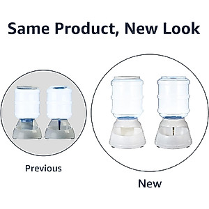 Amazon Basics Automatic Dog Cat Water Dispenser Gravity Feeder Set, Small, 6-Pound Food Capacity, 1-Gallon, Gray