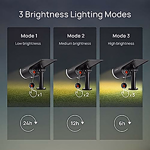 Linkind StarRay Solar Outdoor Lights, IP67 Waterproof Solar Landscape Spotlights, 16 LEDs Solar Lights for Yard Garden Driveway Porch Walkway, Auto On/Off 3000K 2-in-1 Solar Wall Lights, 2 Pack