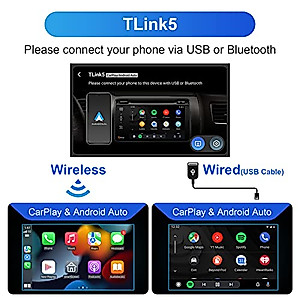 Wireless CarPlay Single Din Car Stereo Wireless Android Auto 7 Inch Flip Out Touch Screen Car Radio GPS Navigation Bluetooth FM WiFi Flip Up Touchscreen Car Audio Receiver USB/TF/AUX Port Head Unit
