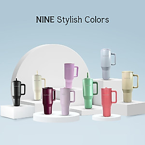 40 oz Tumbler. 100% Leak-Proof Splash-Proof Spill-Proof Lid with Handle and Flip Straw. Double Wall Vacuum Insulated Stainless Steel for Hydration at Home Office Car Gym and Playgrounds (Lilac)