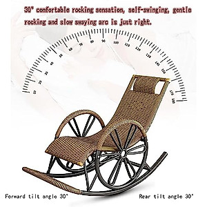 Rocking Chair Nursery,Purely Hand Woven Wicker Rocking Chair,Ergonomic Rocking Chairs for Outside,Suitable for Patio, Garden,Backyard,Porch,Outdoor