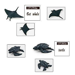 Fun Gift Sea Animal Toy Set,12 pcs Animal Sea Figures Ocean Toy for Kids, Realistic Set for Sea Lovers, Includes Great White Shark, Dolphin, White Shark, Whale for Age 3+