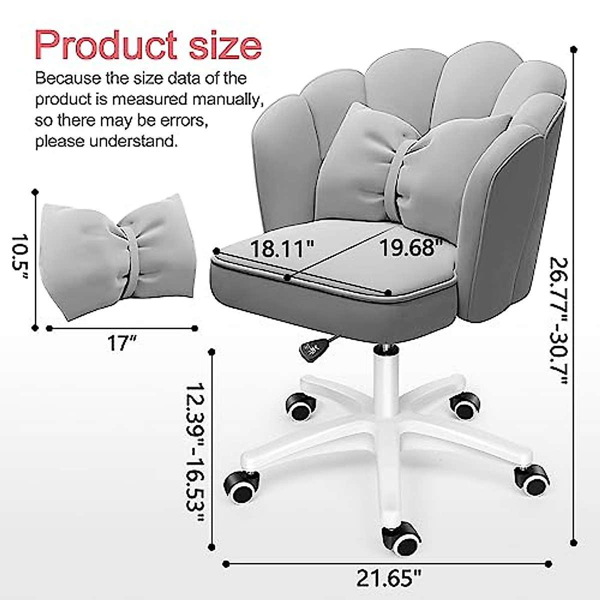 Office Chair Cute Petal Desk Chair, Modern Fabric Home Butterfly Chairs Height Adjustable Chair Makeup Chairs Computer Chairs