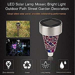 SUNWIND Solar Garden Lights Outdoor Decorative Mosaic Glass Pathway Lights White LED Solar Landscape Lights Waterproof for Lawn Path Patio Yard Walkway
