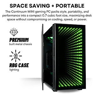 Empowered PC Continuum Mini RGB Gamer Desktop - AMD 8-Core Ryzen 7 7800X3D (~ i9-14900K), 32GB DDR5 RAM, 1TB Gen4 NVMe, RTX 4070, WiFi 6, Windows 11 Home - Tiny Liquid Cooled Gaming Computer