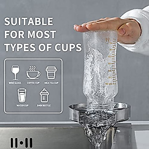 FOHEEL Glass Rinser for Kitchen Sinks, SUS304 Stainless Steel Glass Cup Bottle Washer Cleaner, Beer Bar Glass Rinser Faucet Sink Accessories for Home, KTV, Restaurants, Cafes