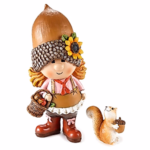 Petunia The Garden Gnome and Squirrel Friend - Landscaping Accent