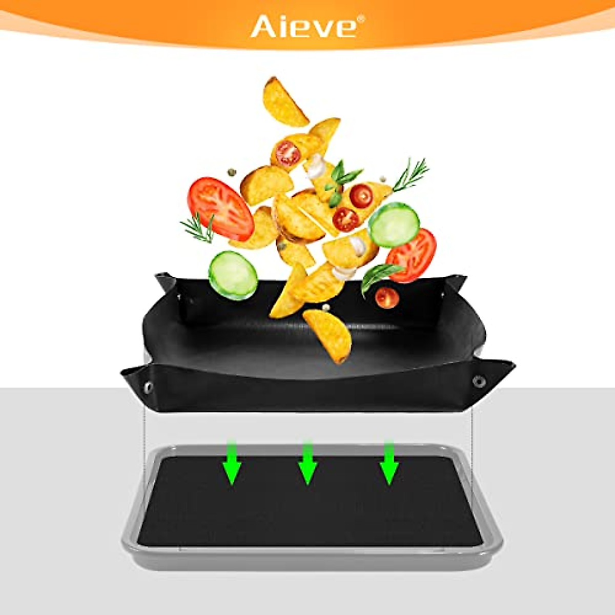 AIEVE Air Fryer Liners for Ninja Air Fryer, 4 Pack Non-stick Reusable Air Fryer Oven Liners Air Fryer Accessories Compatible with Ninja Toaster Oven Flip up Ninja Foodi SP101 SP201 SP301 Air Fry Oven