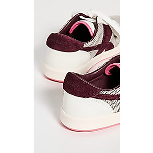 Tory Burch Women's Hank Court Sneakers, New Cream/Plum/Plum, Purple, Off White, 8 Medium US