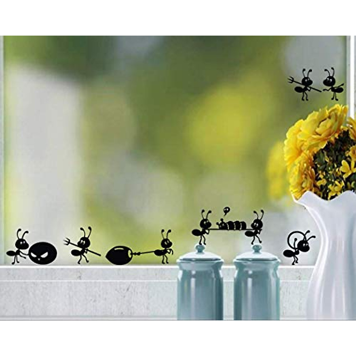Adam Victor Cartoon Ants on The Wall Removable Creative 3D Fun Wall Decals Kids Room Wall Decorations Art Décor Stickers Nursery Décor 3D DIY PVC Art Decal Bathroom Sticker