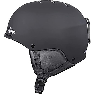 TurboSke Ski Helmet, Snowboarding Helmet for Men, Women and Youth (S, Black)